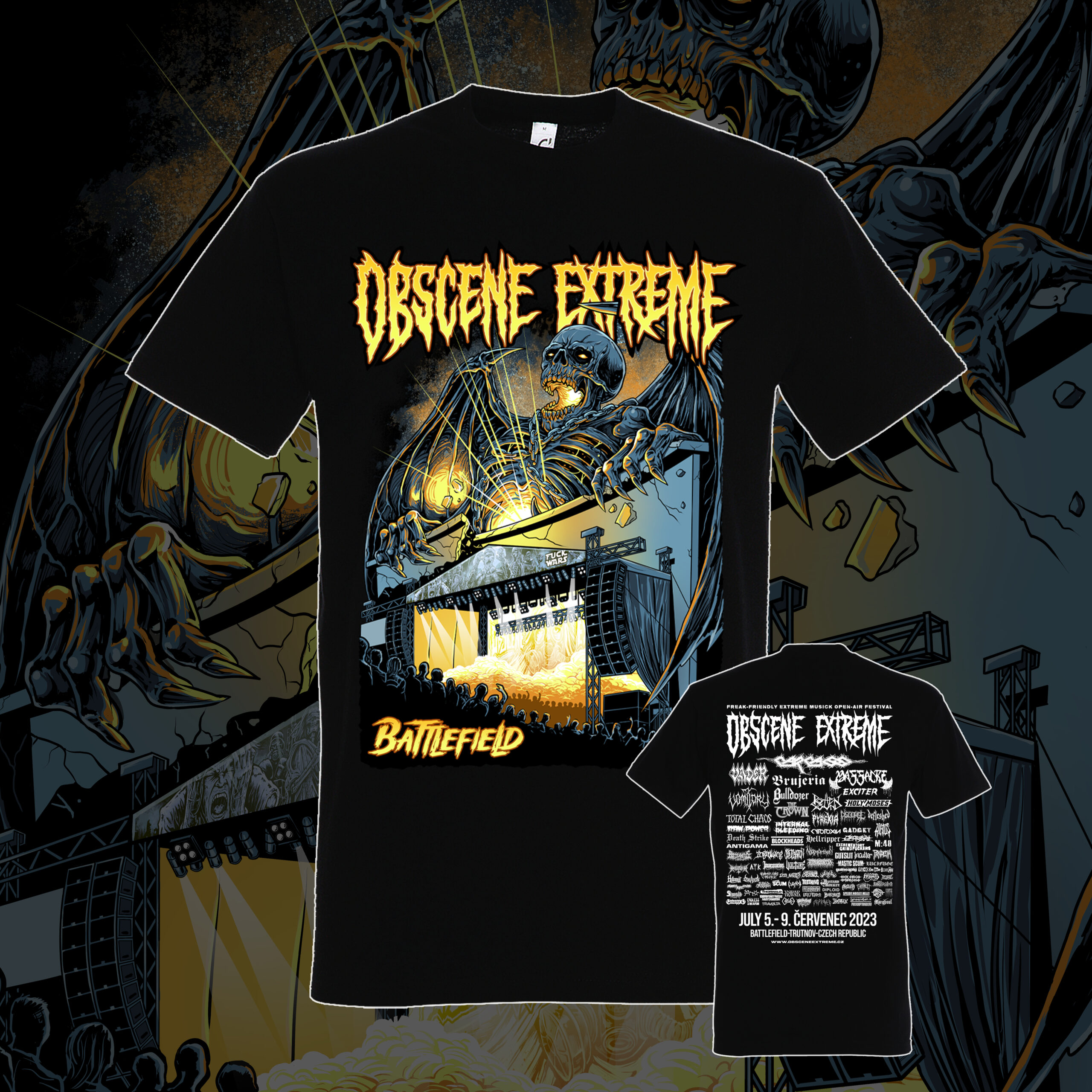 OBSCENE EXTREME merchandise 2023 - BATTLEFIELD - BLACK TS | OBSCENE ...