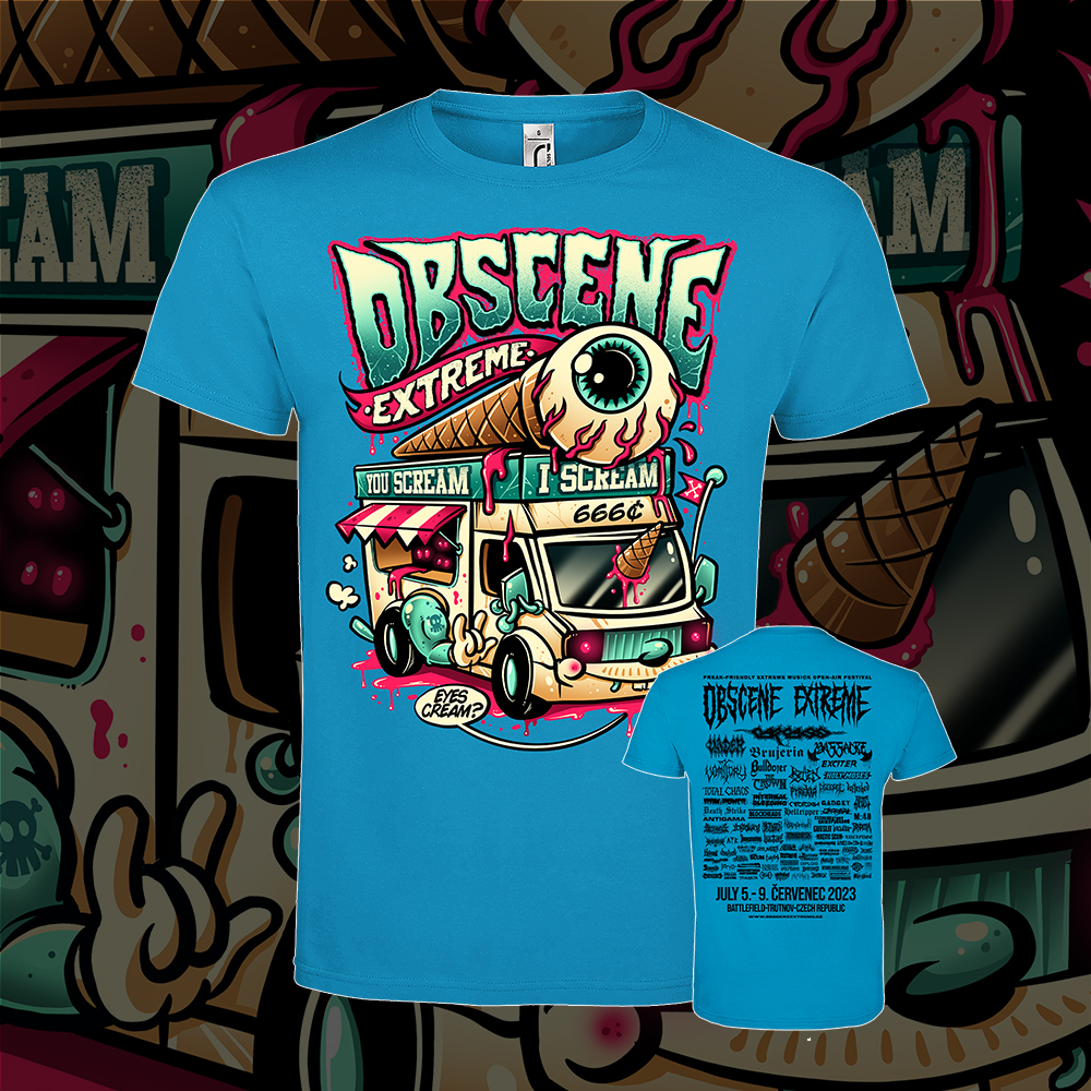 OBSCENE EXTREME merchandise 2023 - I Scream You Scream - Aqua Blue T ...
